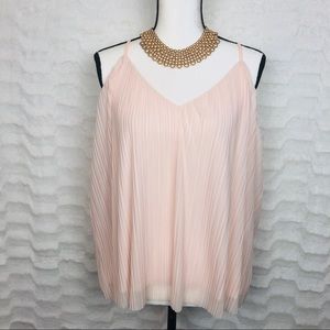 The Limited | Tops | Plus Size Vneck Spaghetti Strap Plisse Tank | Poshmark